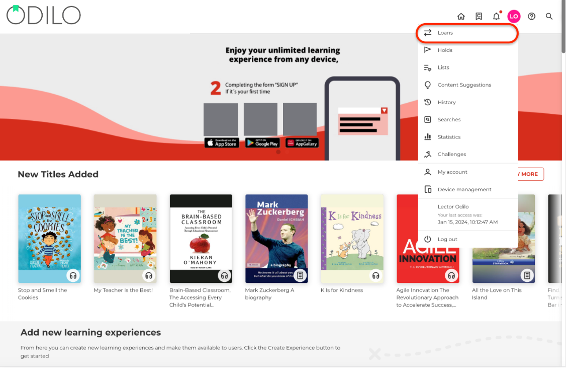 Access content – ODILO Help Center